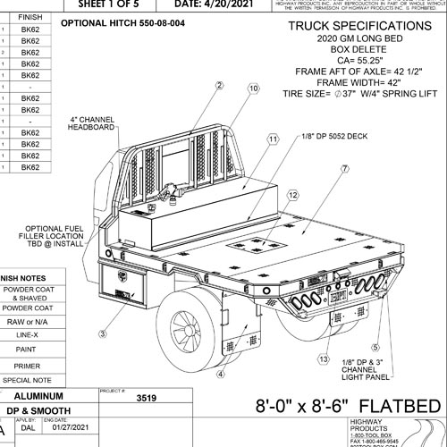 Flatbed | 9061-871 – Highway Products Inc.