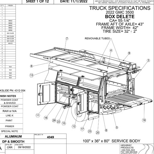 Highway Products Gallery of Plans: Service Bodies and Flatbeds - NEW ...